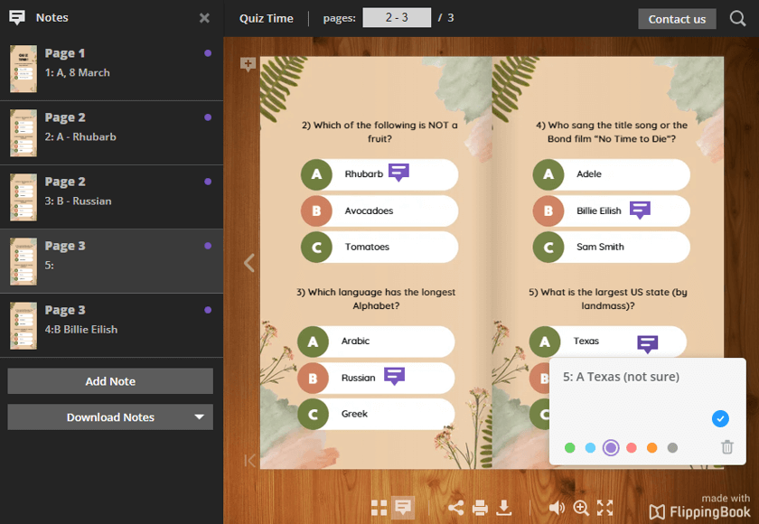 How reader's notes in flipbooks work? | FlippingBook
