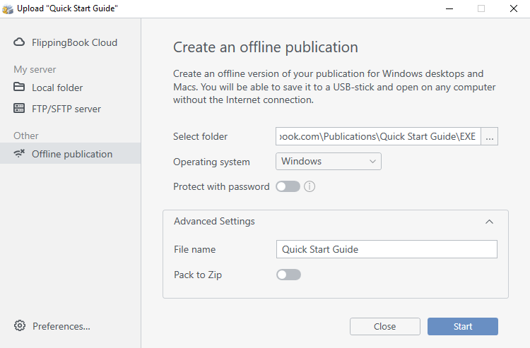 How to create a publication for offline usage | FlippingBook
